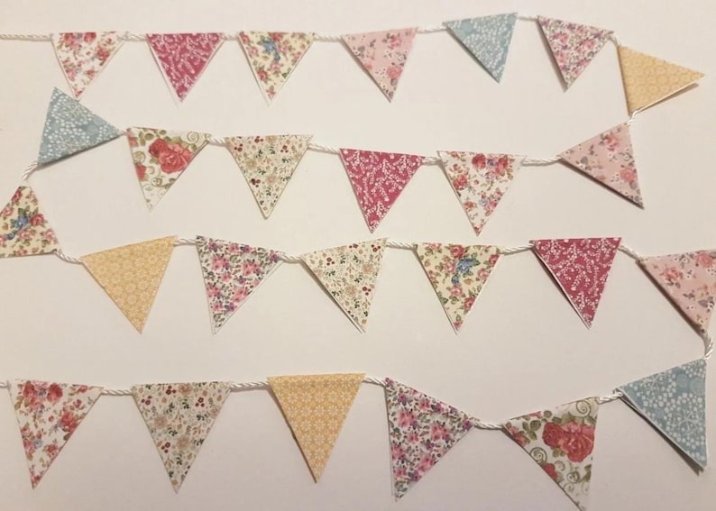 1:12th Scale Floral Flower Bunting Kit Dollshouse Miniature Digital ...