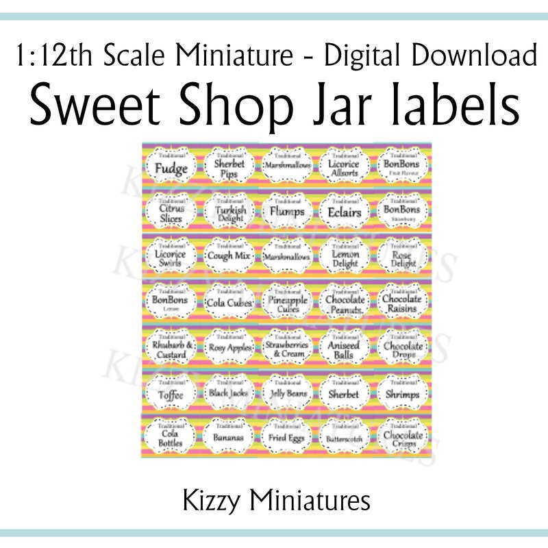 Candy Jar Labels - Etsy