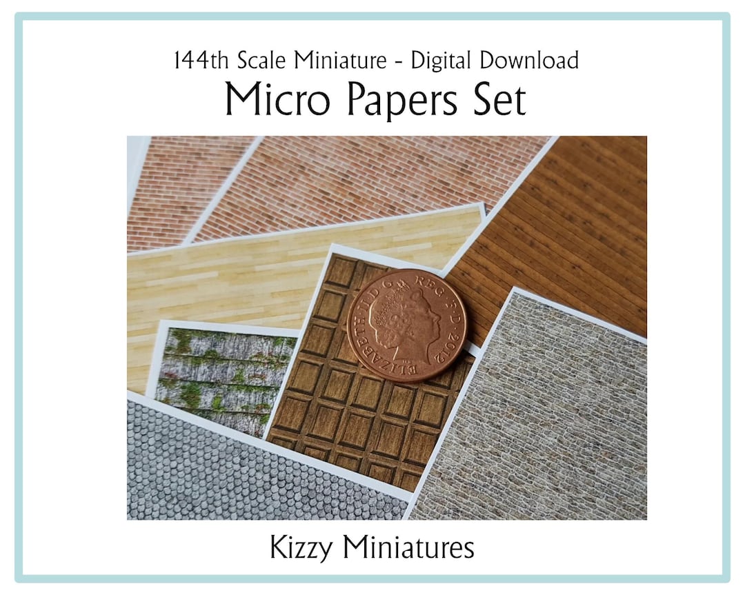 7 Different Micro Papers, Flooring Bricks Stone Slates for Dollshouse ...