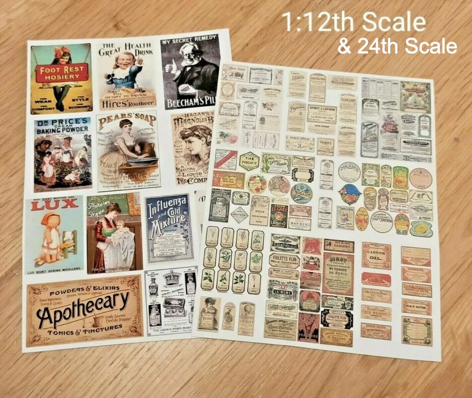 Vintage Theme Apothecary Posters and Labels for Dollshouse Miniature ...