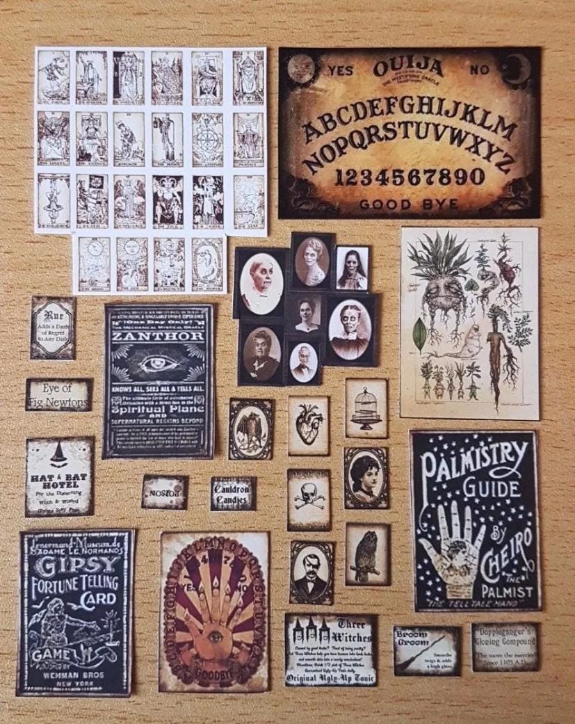 12th and 24th Scale Fortune Teller Set Dollshouse Miniature Digital ...