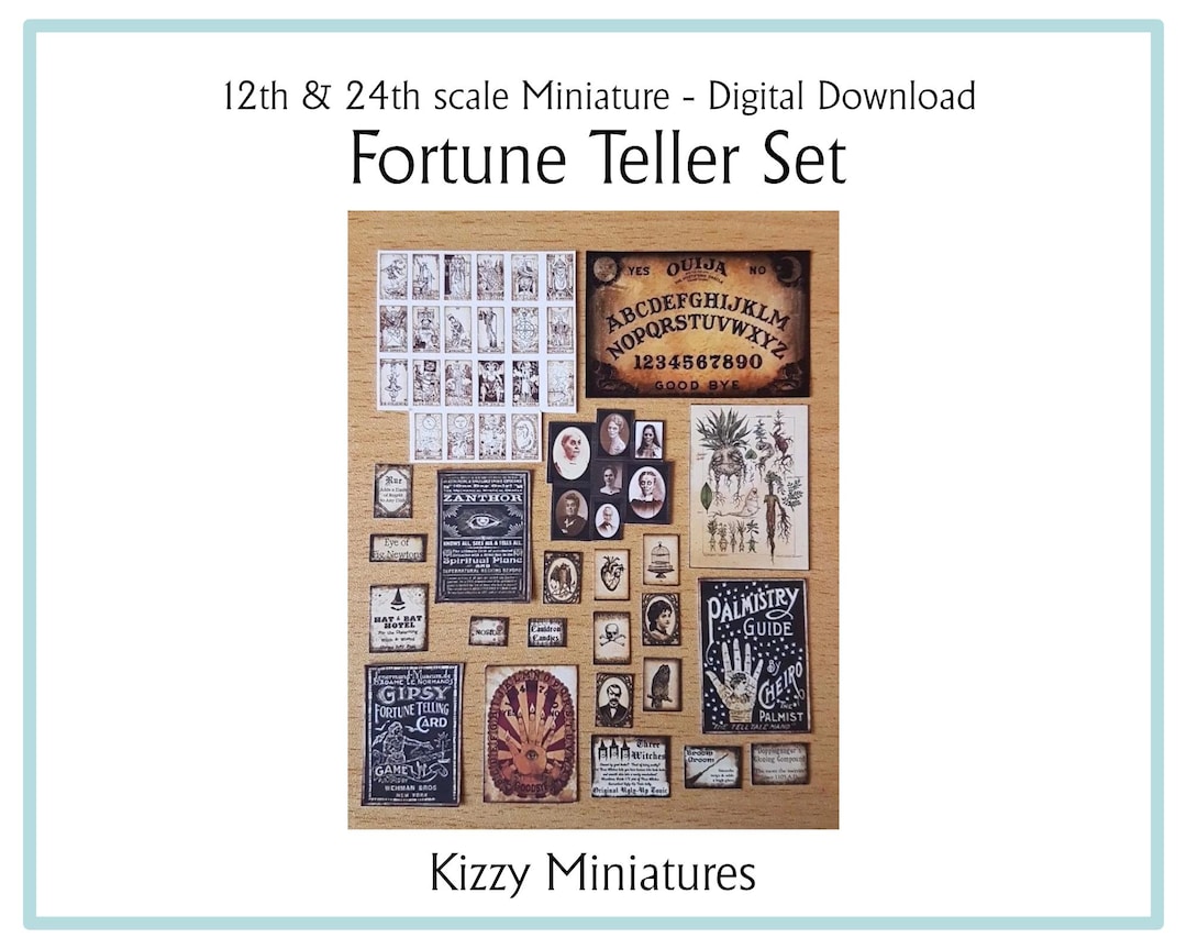 12th and 24th Scale Fortune Teller Set Dollshouse Miniature Digital ...