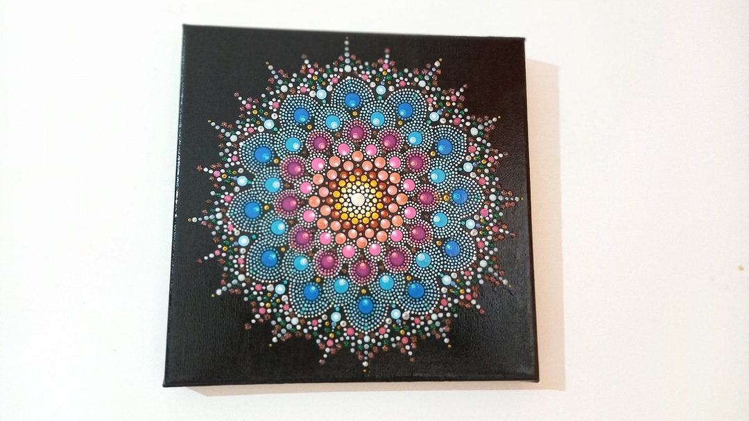 Mandala Dot Art on Canvas, Mandala Painting, Mandala Wall Decor ...