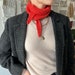 Red Small Neck Scarf Kerchief, Merino Wool Sophie Scarf, Soft Scarf ...