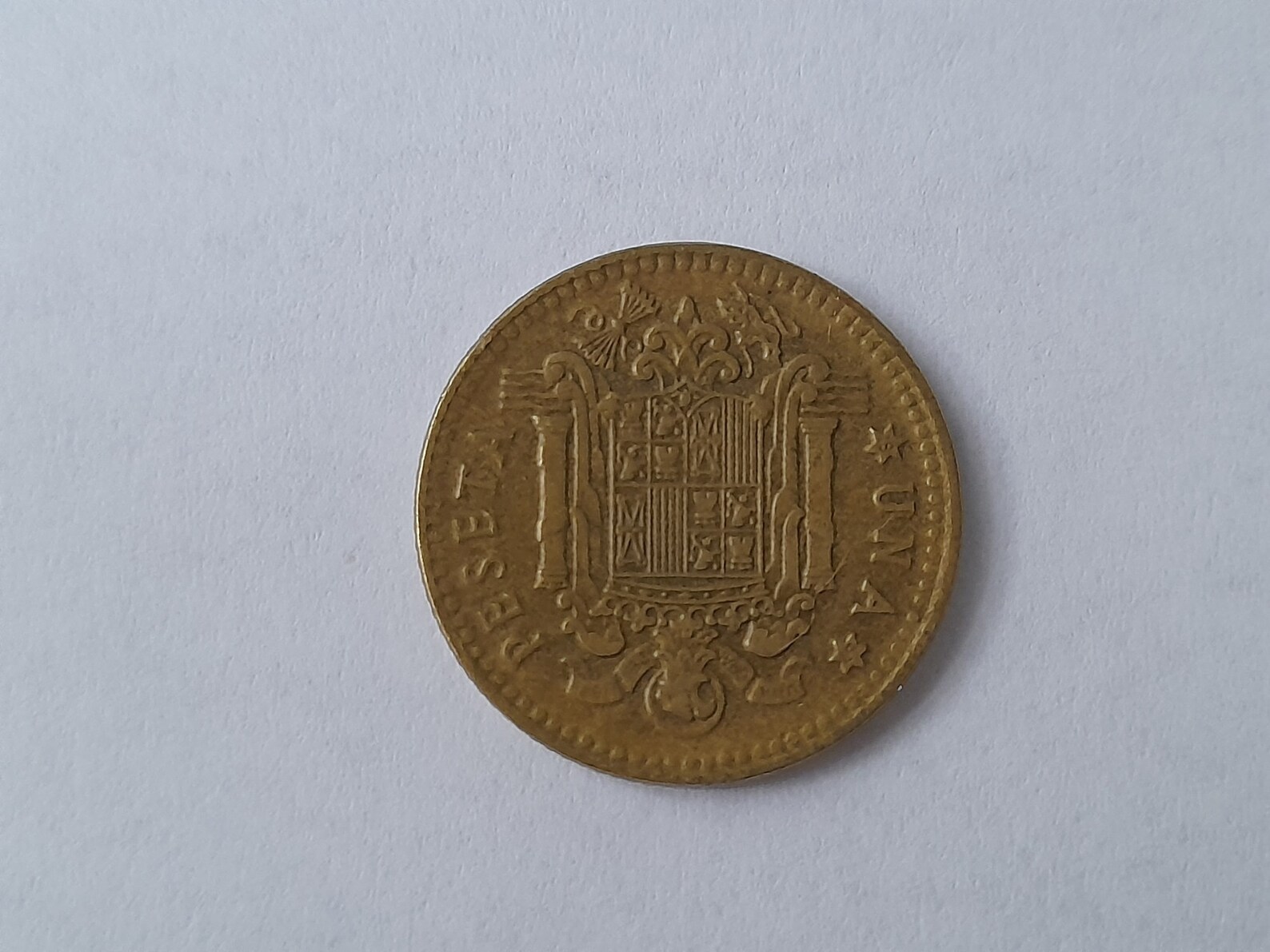1 PTAS 1966 Francisco Franco Caudillo of Spain by G. De Diós, Coin 1 ...