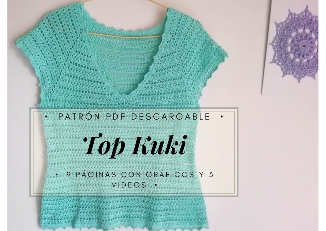 Top Kuki Crochet Pattern, Digital Pdf Tutorial in Spanish - Etsy