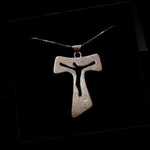 925 Sterling Silver Tau Cross Necklace, Religious Jewelry, Unisex ...
