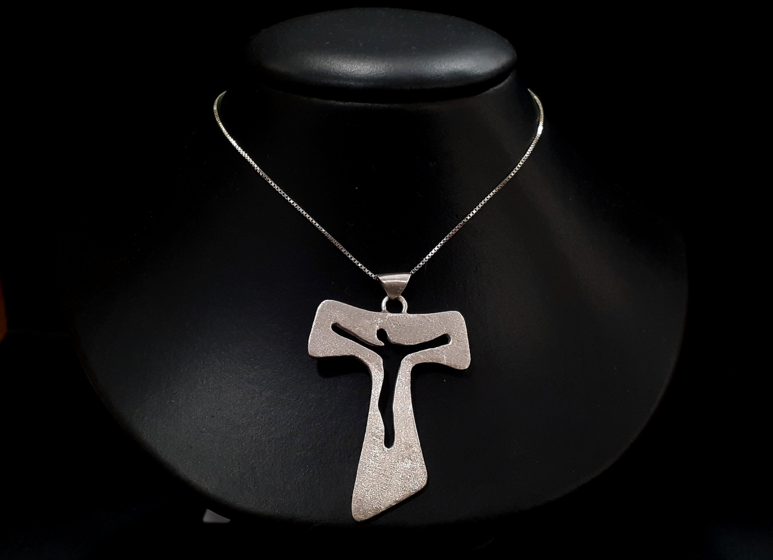 925 Sterling Silver Tau Cross Necklace, Religious Jewelry, Unisex Jewelry - Etsy