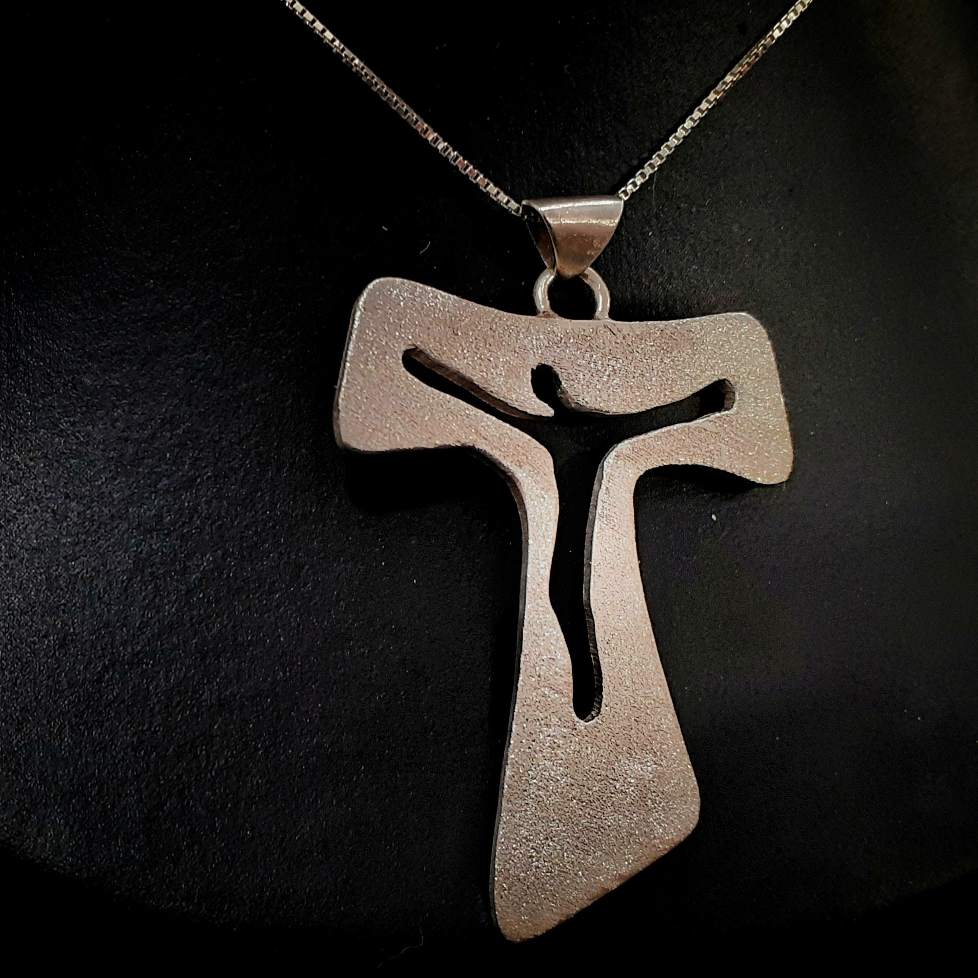925 Sterling Silver Tau Cross Necklace, Religious Jewelry, Unisex ...