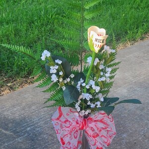 Baseball/softball Rose Vase/wrapped, Sports Arrangement, Wedding Table ...
