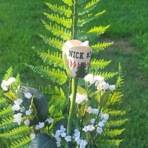 Baseball/softball Rose Vase/wrapped, Sports Arrangement, Wedding Table ...