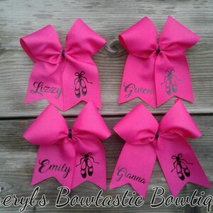Custom Name Cheer Bow, Dance Team, Pink Ribbon Cheer, Cheer Team ...