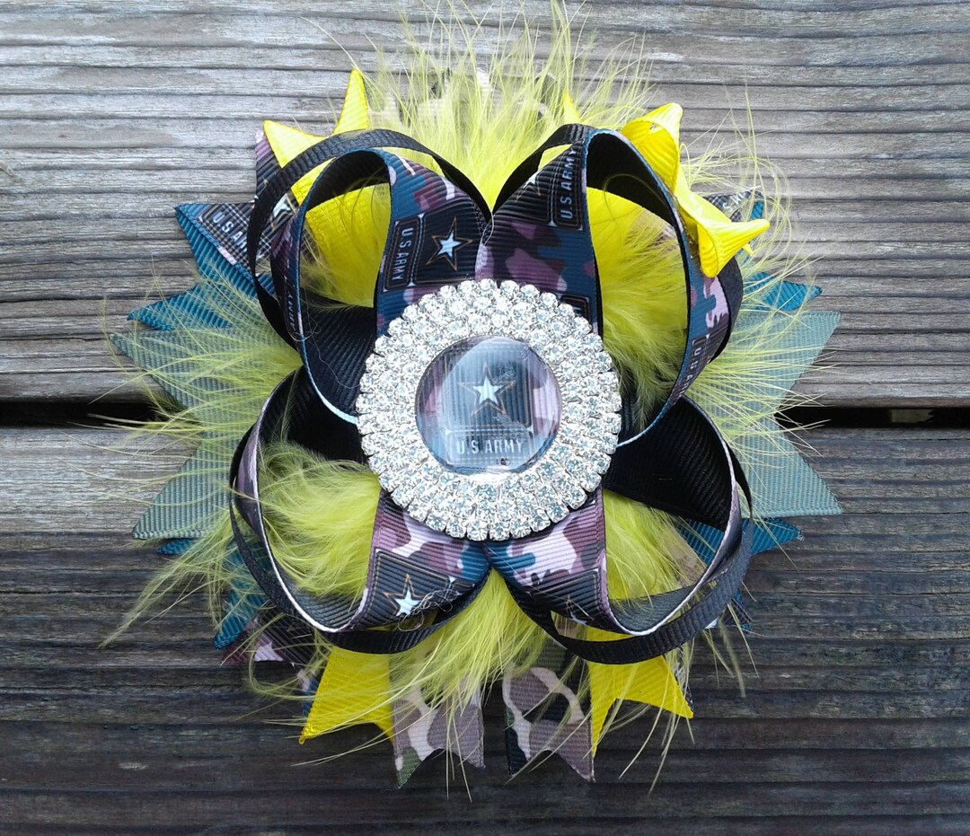 Army Bow, US Army Hair Bow, Army Strong, Camo Bow, Army Camo Bow, Army ...
