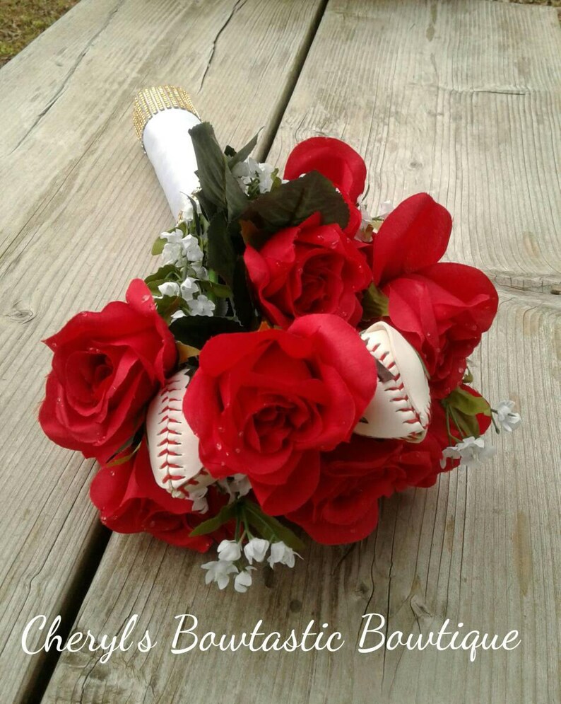 Sports Rose Bouquet Baseball Rose Bouquet with Handle Sports | Etsy