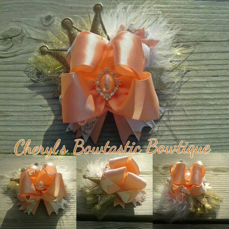 Stacked Tiara Bow Pageant Bow Over the Top Bow Burgundy & - Etsy