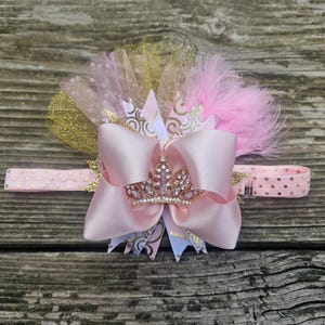 Stacked Tiara Bow, Pageant Bow, Over the Top Bow, Burgundy & Gold ...