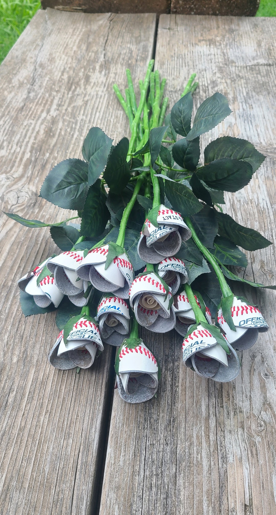 Leather Baseball Rose, Customized Baseball Rose, Baseball, Graduation ...