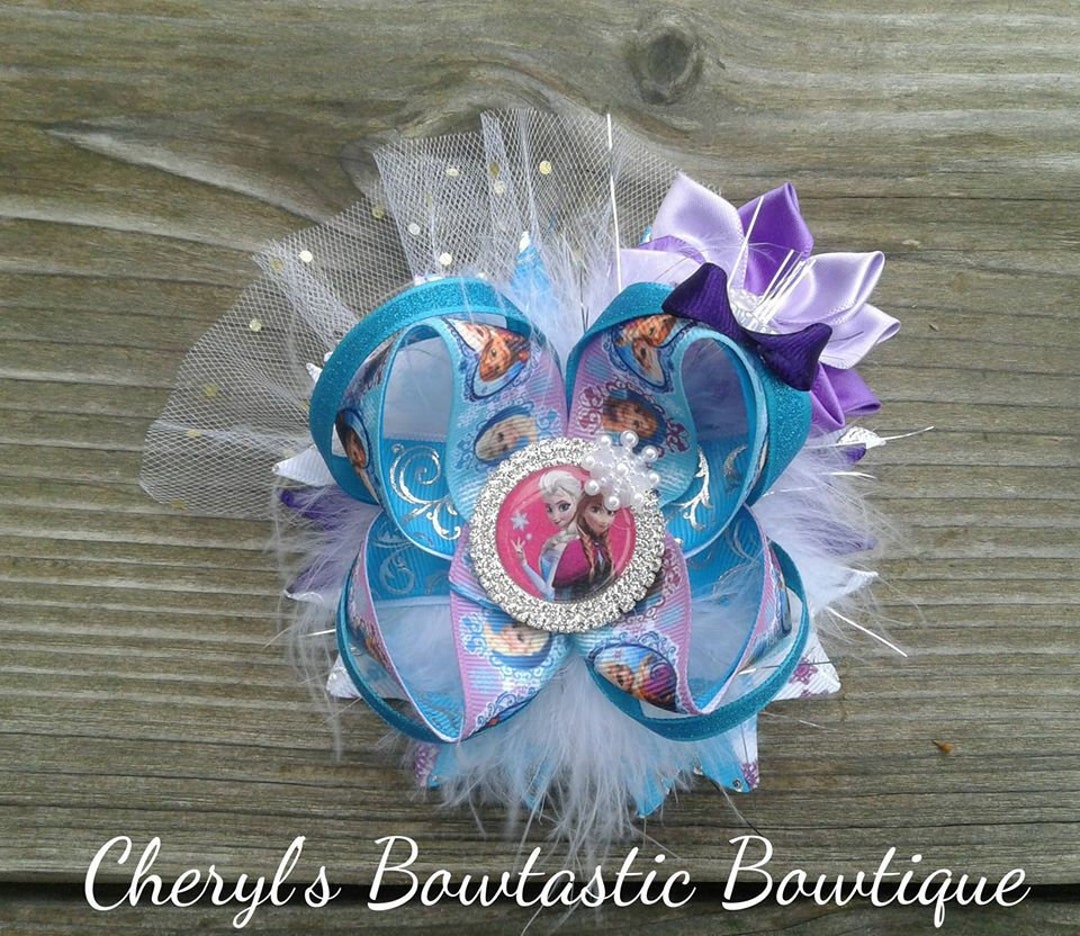 Frozen Stacked Bow, Elsa Boutique Bow, Elsa and Anna Bow, Frozen ...