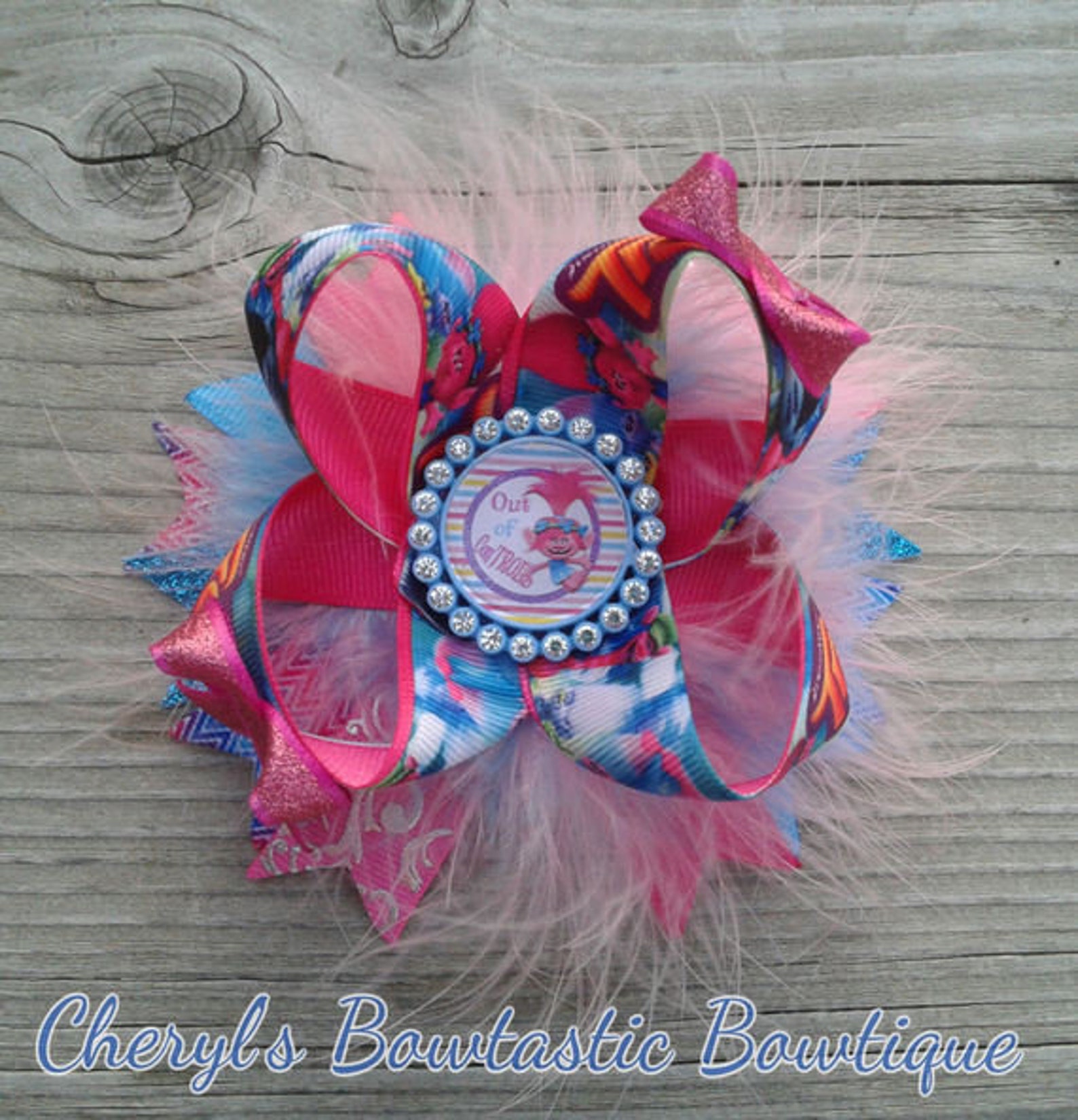 Poppy Troll Over the Top Bow Troll Birthday Party Poppy Bow - Etsy