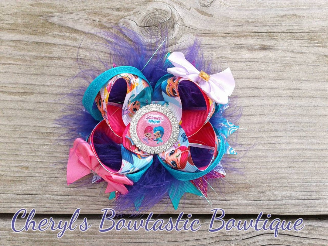 Shimmer and Shine Stacked Hair Bow, Genie Boutique Bow - Etsy