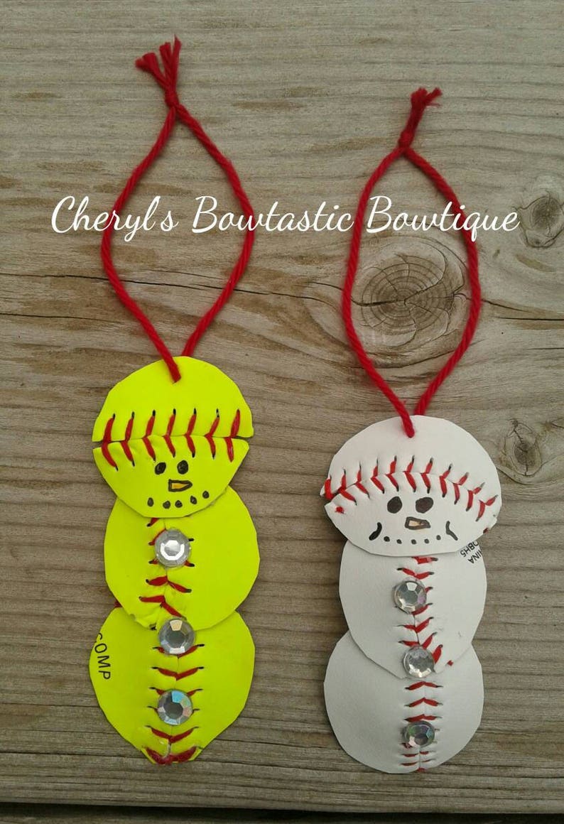 Baseball/softball Snowman Ornament Snowman Ornament Sports - Etsy