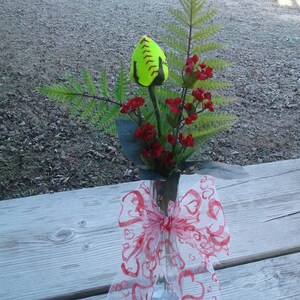 Baseball/softball Rose Vase/wrapped, Sports Arrangement, Wedding Table ...