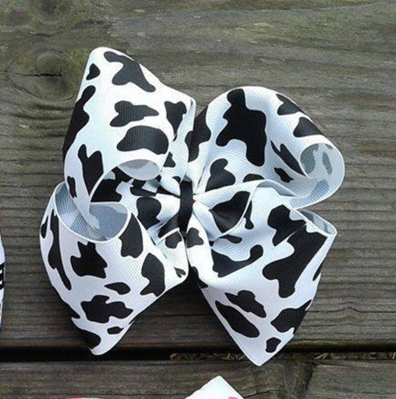 Cow Print Over the Top Bow Cowgirl Bow Country Girl Bow | Etsy