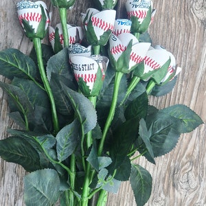 Leather Baseball Rose, Customized Baseball Rose, Baseball, Graduation ...