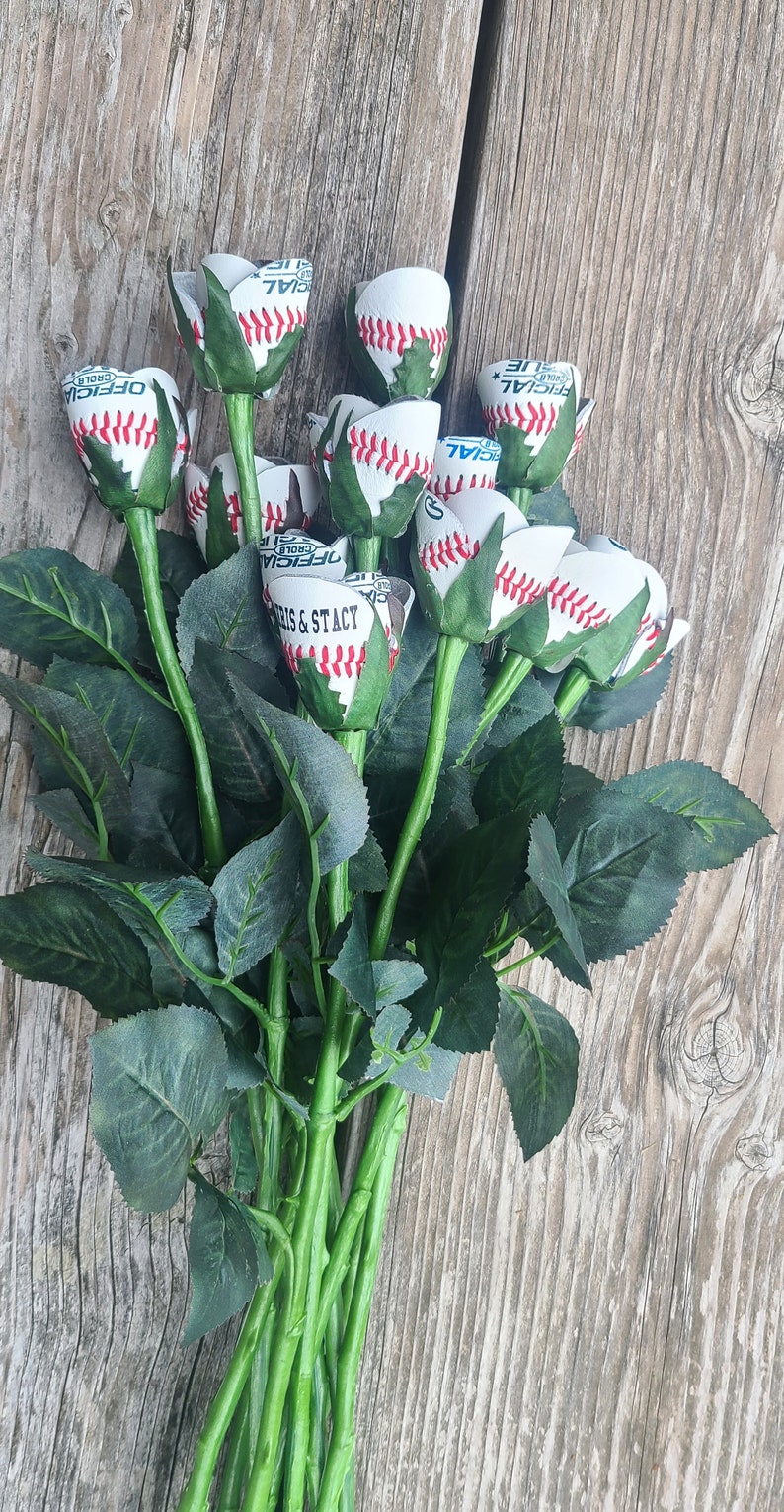 Leather Baseball Rose Customized Baseball Graduation Gift - Etsy