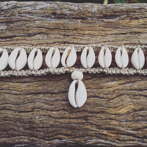 Handmade Hemp Shell Choker Necklace With Cowrie Shells, Bohemian Gypsy ...