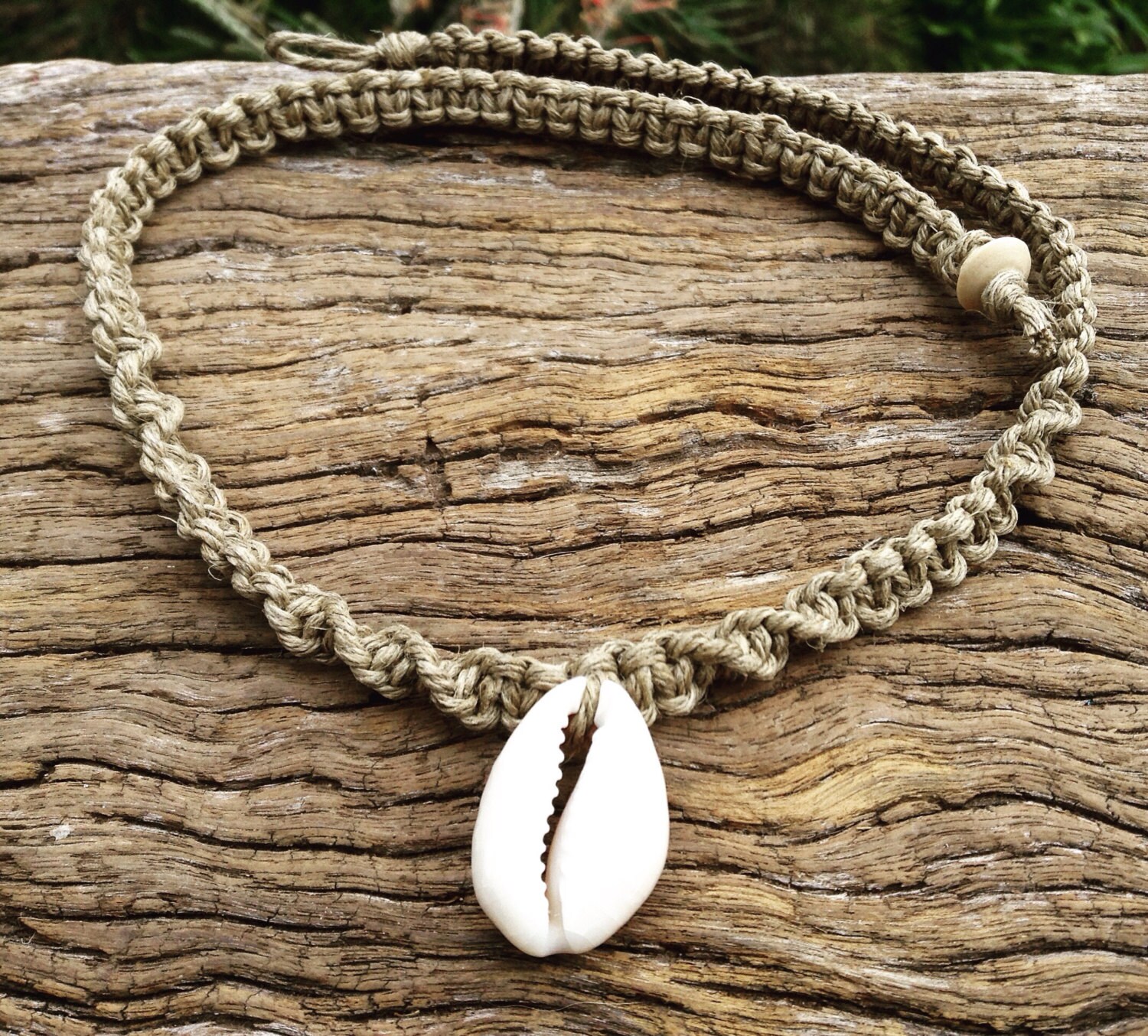 Handmade Hemp Macrame Shell Necklace with Cowrie Shells | Etsy