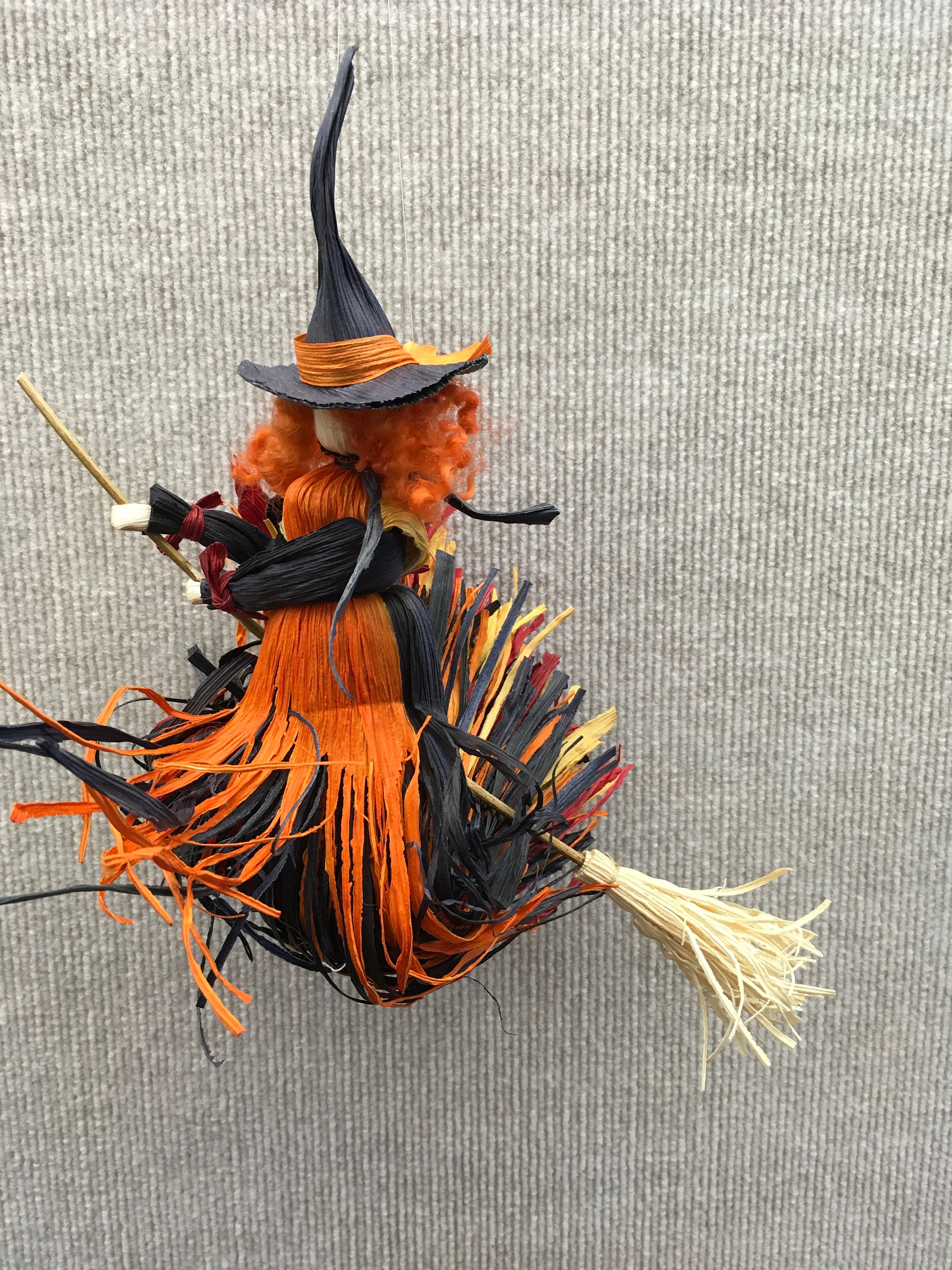 Corn Shuck Kitchen Witch, Flying Corn Shuck Witch, Good Luck Witch ...