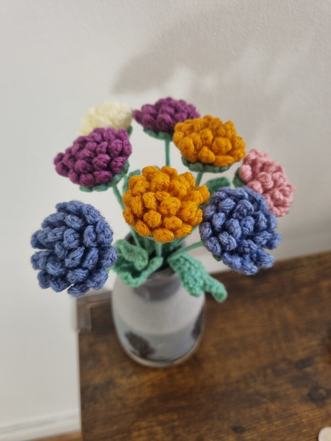 Set of Three Small Crochet Mums / Crochet Flowers Chrysanthemum - Etsy UK