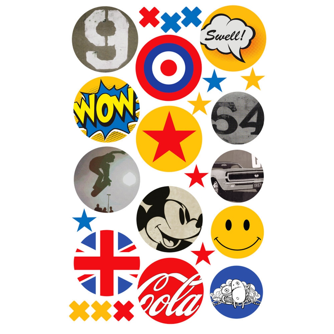 Pop Art Wall Stickers fabric Decals Not Vinyl - Etsy