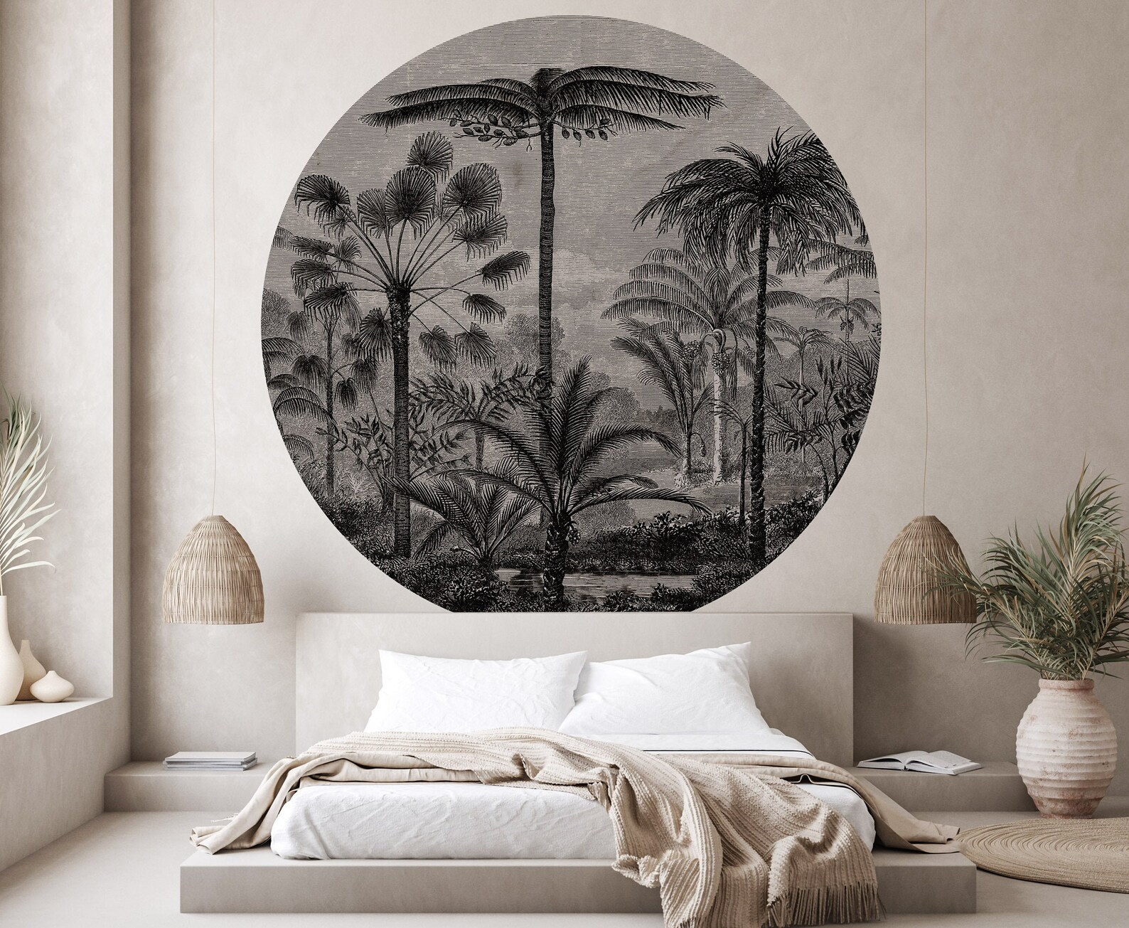Palm Tree Etching Wall Circle - Etsy UK