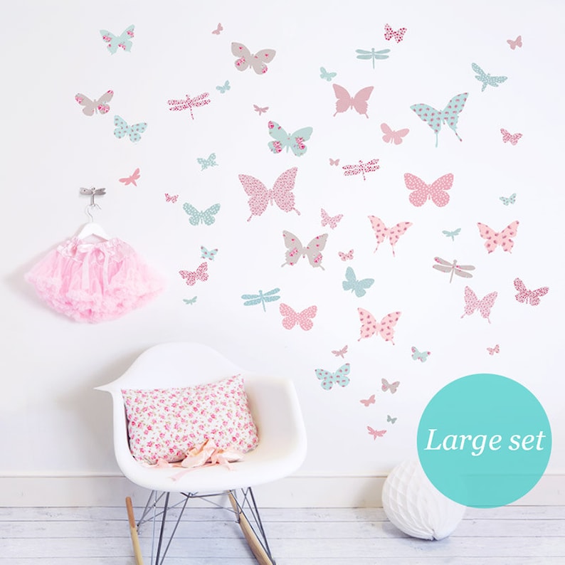 Butterfly Wall Stickers fabric Wall Decals Not Vinyl - Etsy