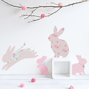 Patterned Rabbit Wall Decals (fabric Stickers, Not Vinyl) - Etsy Australia