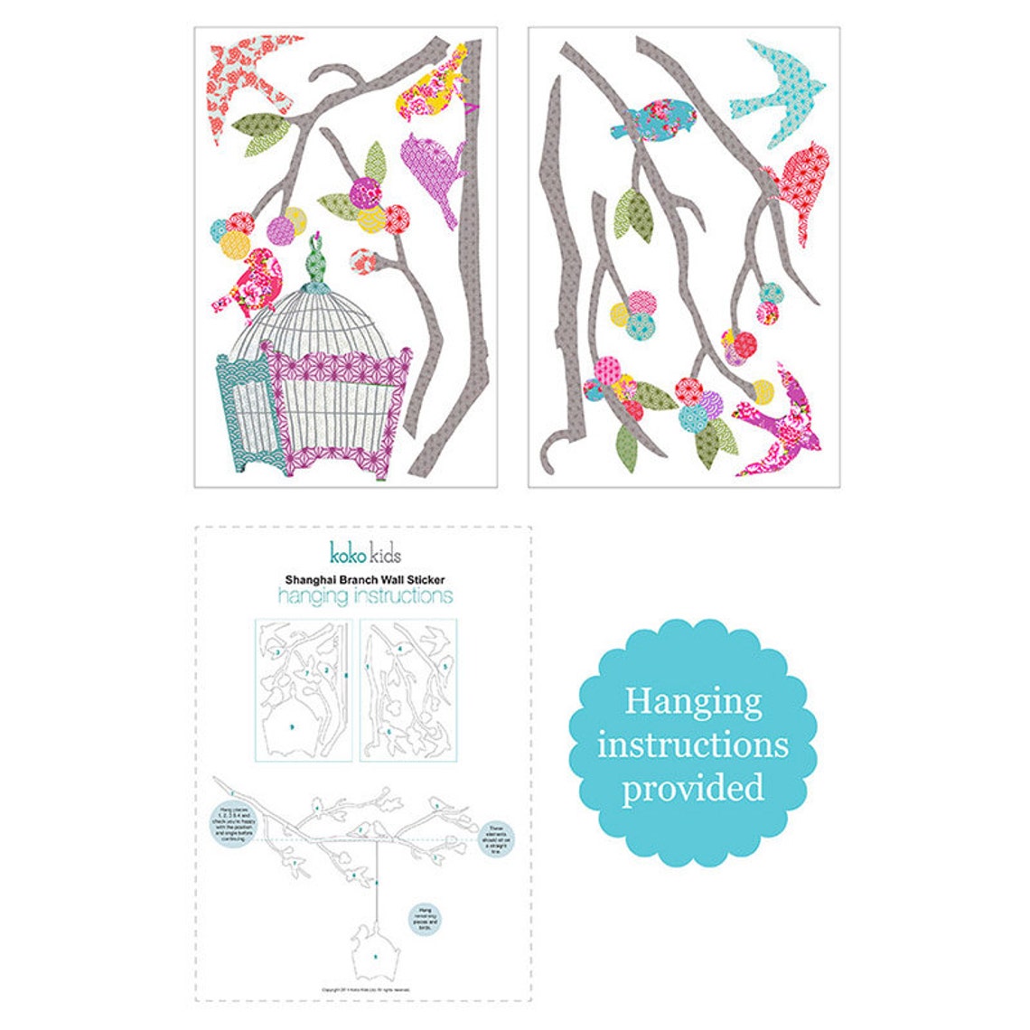 Shanghai Branch Fabric Wall Sticker - Etsy