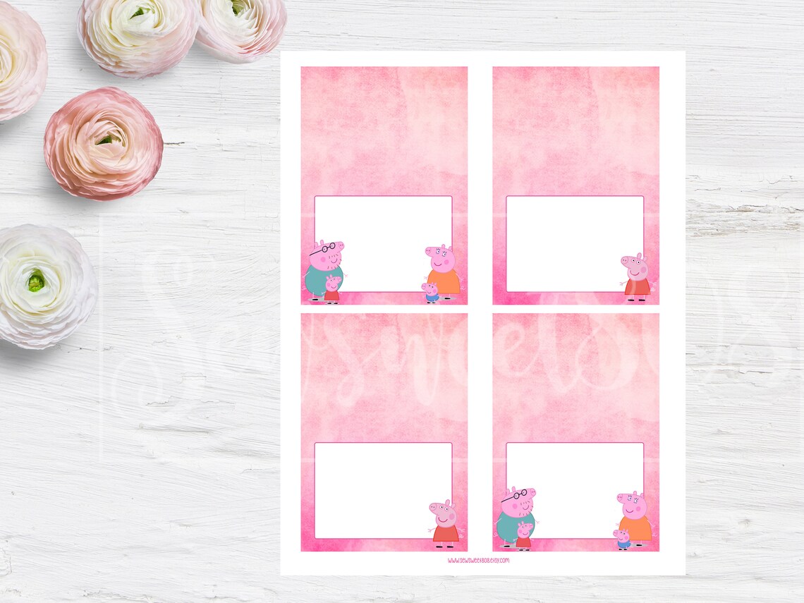 INSTANT DOWNLOAD Peppa Food Label Blank Tent Style DIY Printable - Etsy