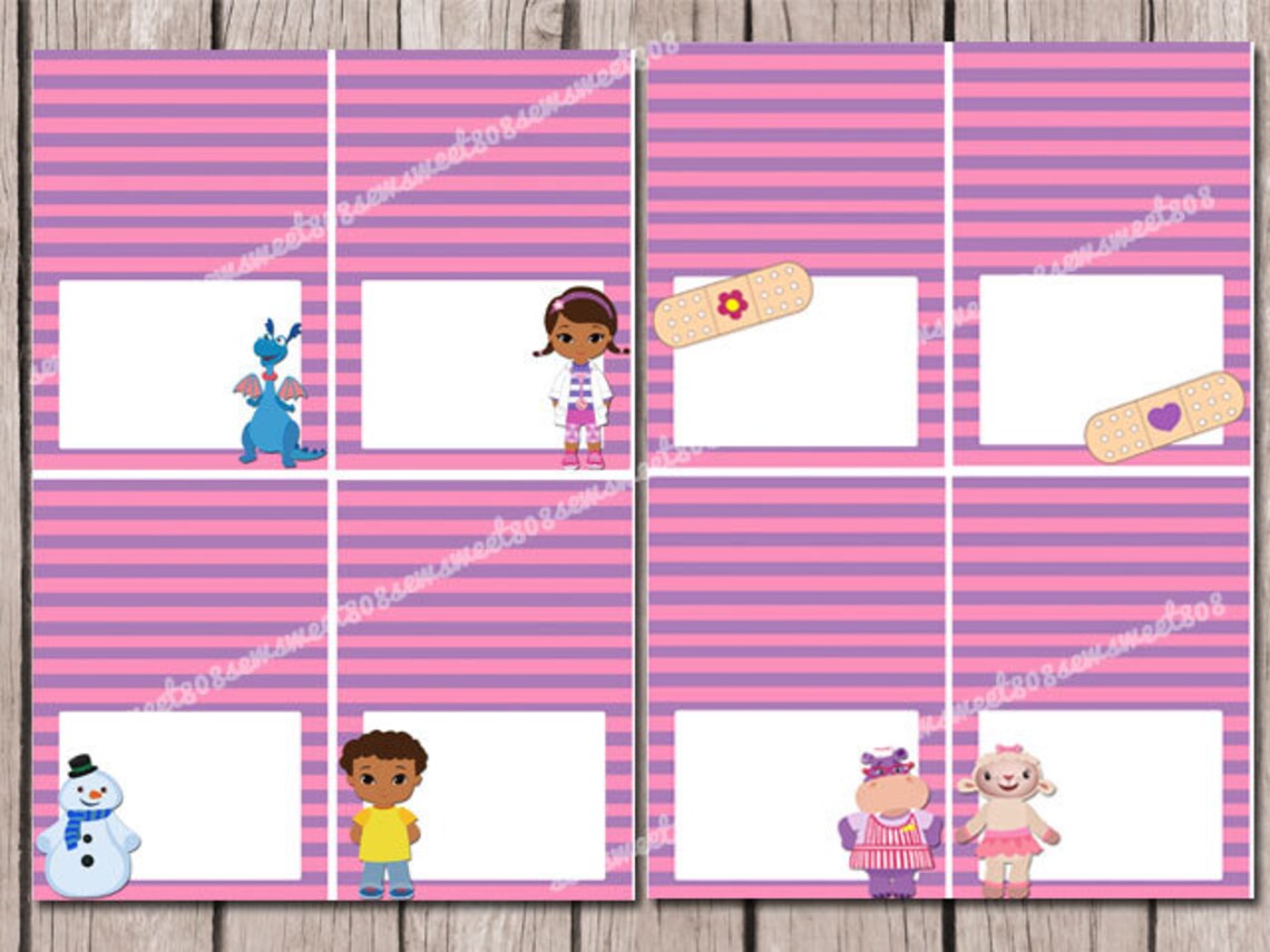 INSTANT DOWNLOAD Dr. Mc Stuffin Folded Food Labels DIY Printables - Etsy