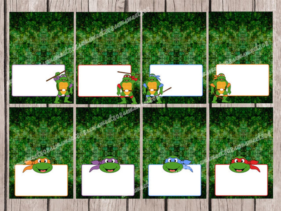 INSTANT DOWNLOAD Turtles Folded Food Labels DIY Ninja Printable - Etsy