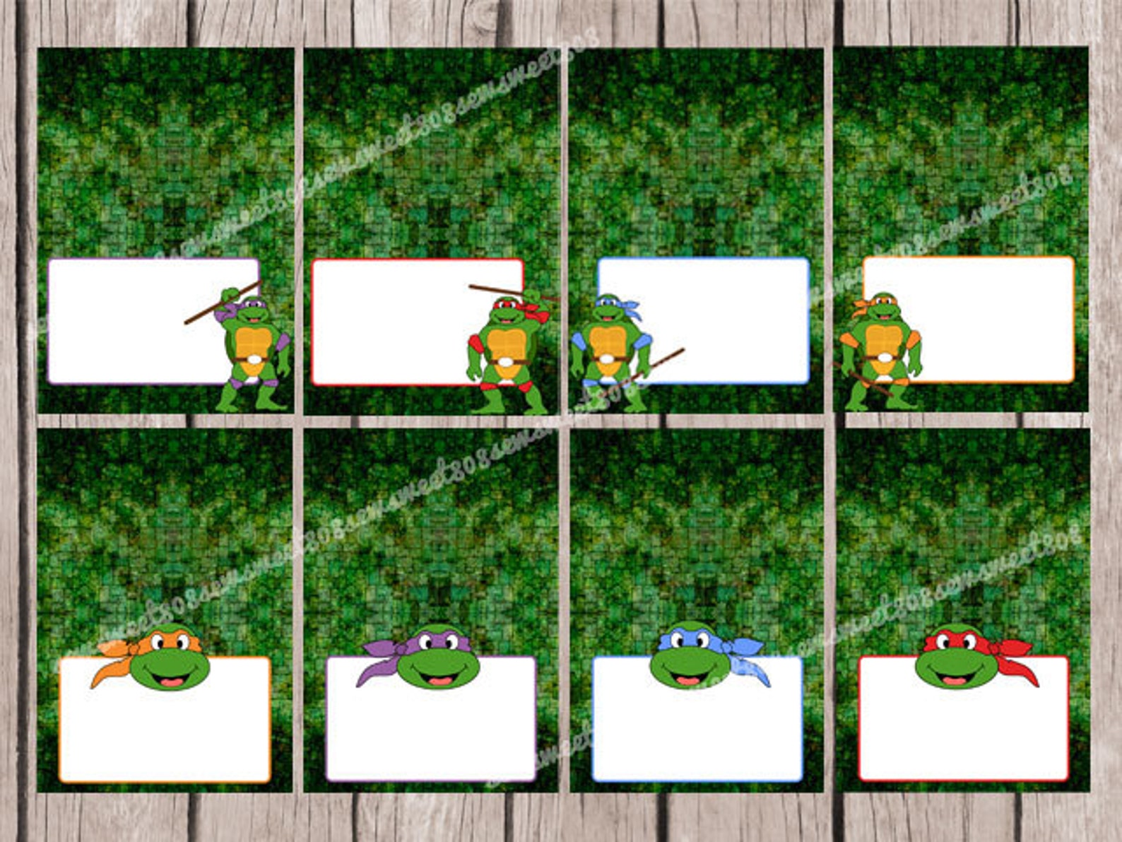 INSTANT DOWNLOAD Turtles Folded Food Labels DIY Ninja Printable - Etsy