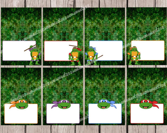 INSTANT DOWNLOAD Turtles Folded Food Labels DIY Ninja Printable - Etsy