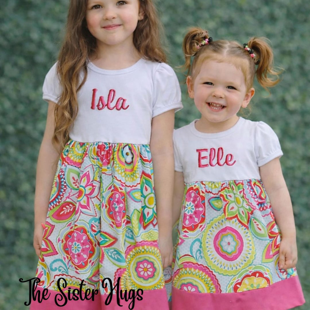 Personalized Big Sister Little Sister Matching Dresses, USA Made New ...