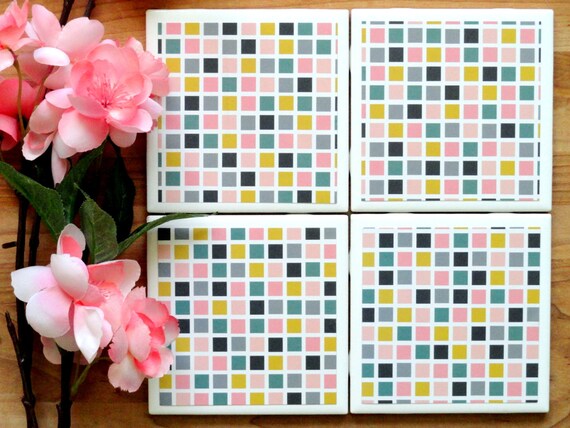 Square Coasters Coaster Tile Coaster Coasters for Drinks | Etsy