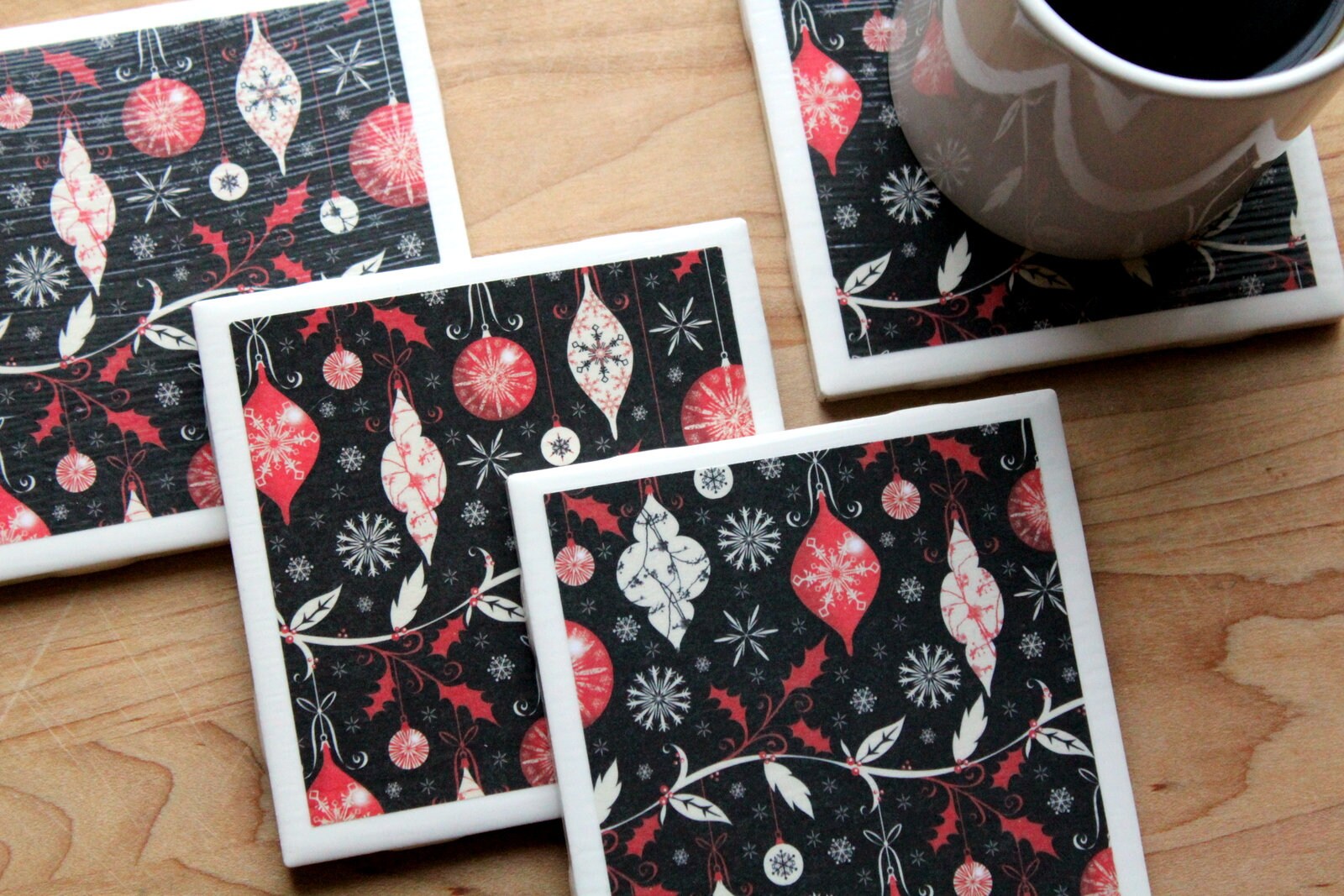 Ornament Coasters Tile Coasters Drink Coasters Coasters | Etsy