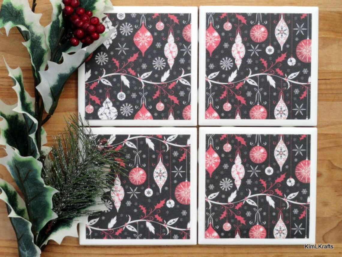 Ornament Coasters Tile Coasters Drink Coasters Coasters | Etsy