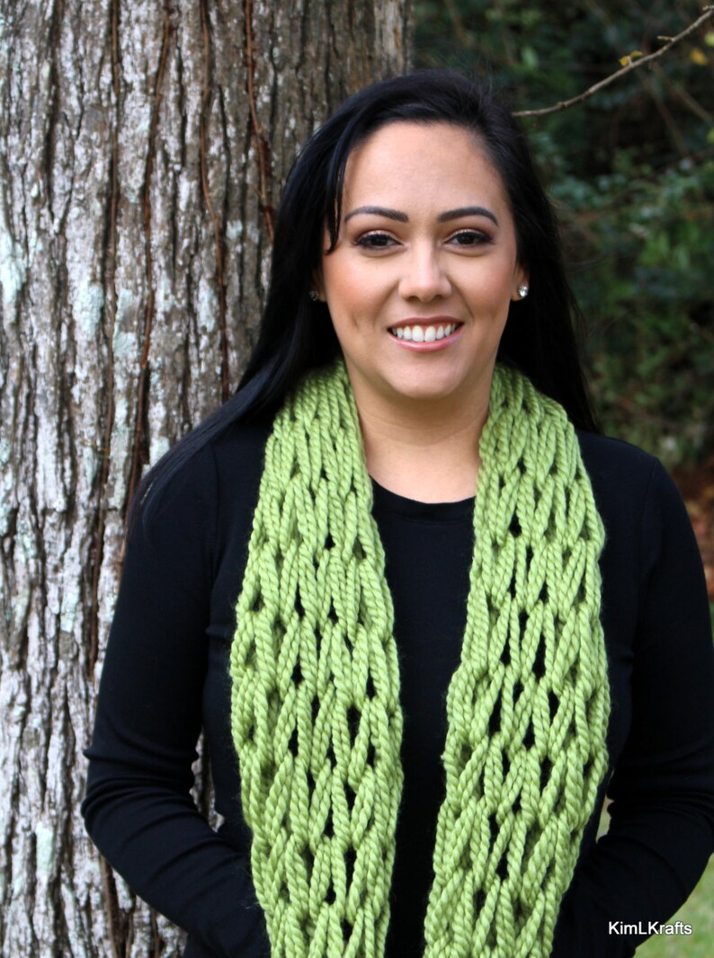 Circle Scarf Handmade Scarf Green Scarf Knit Infinity | Etsy
