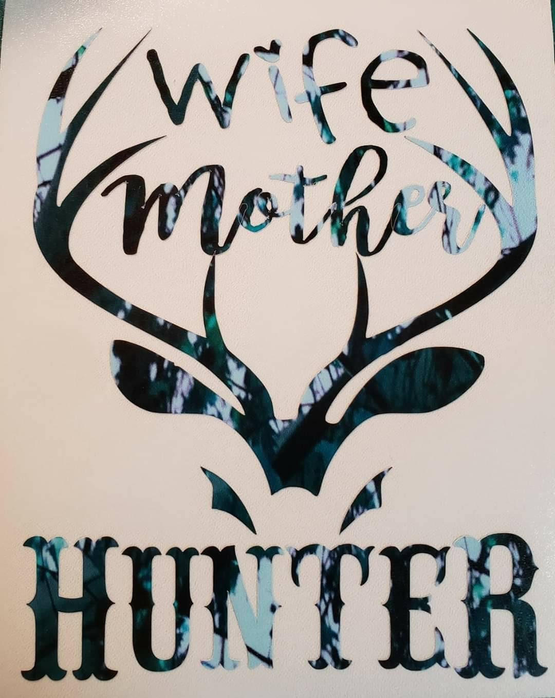 Camo Deer Wife Mother Hunter Vinyl Car Decal! YOU CHOOSE Color! Muddy ...