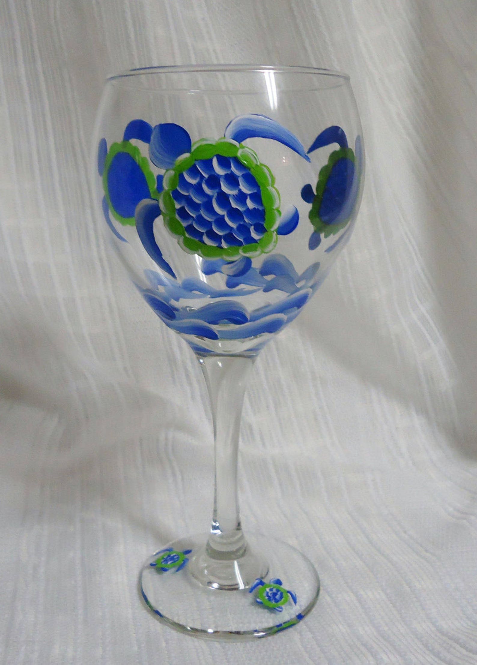 Hand Painted Glassware,turtles,painted Glass,wine Glasses,custom ...